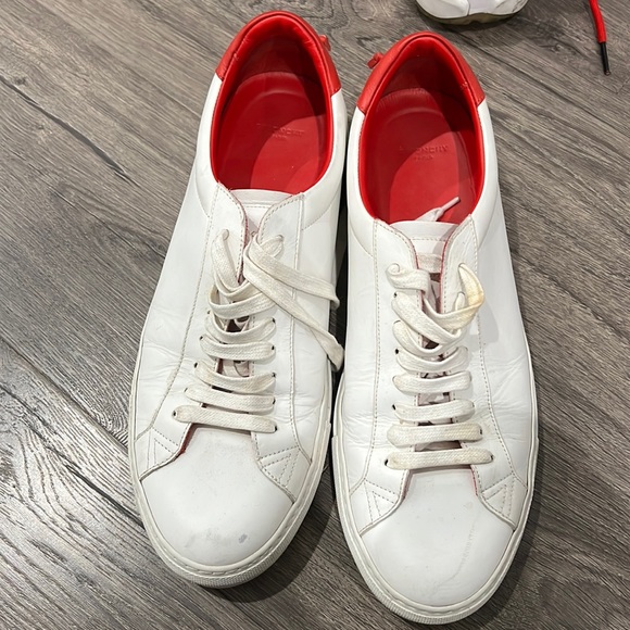 Givenchy | Shoes | Givenchy White Sneaker With Red Trimming | Poshmark